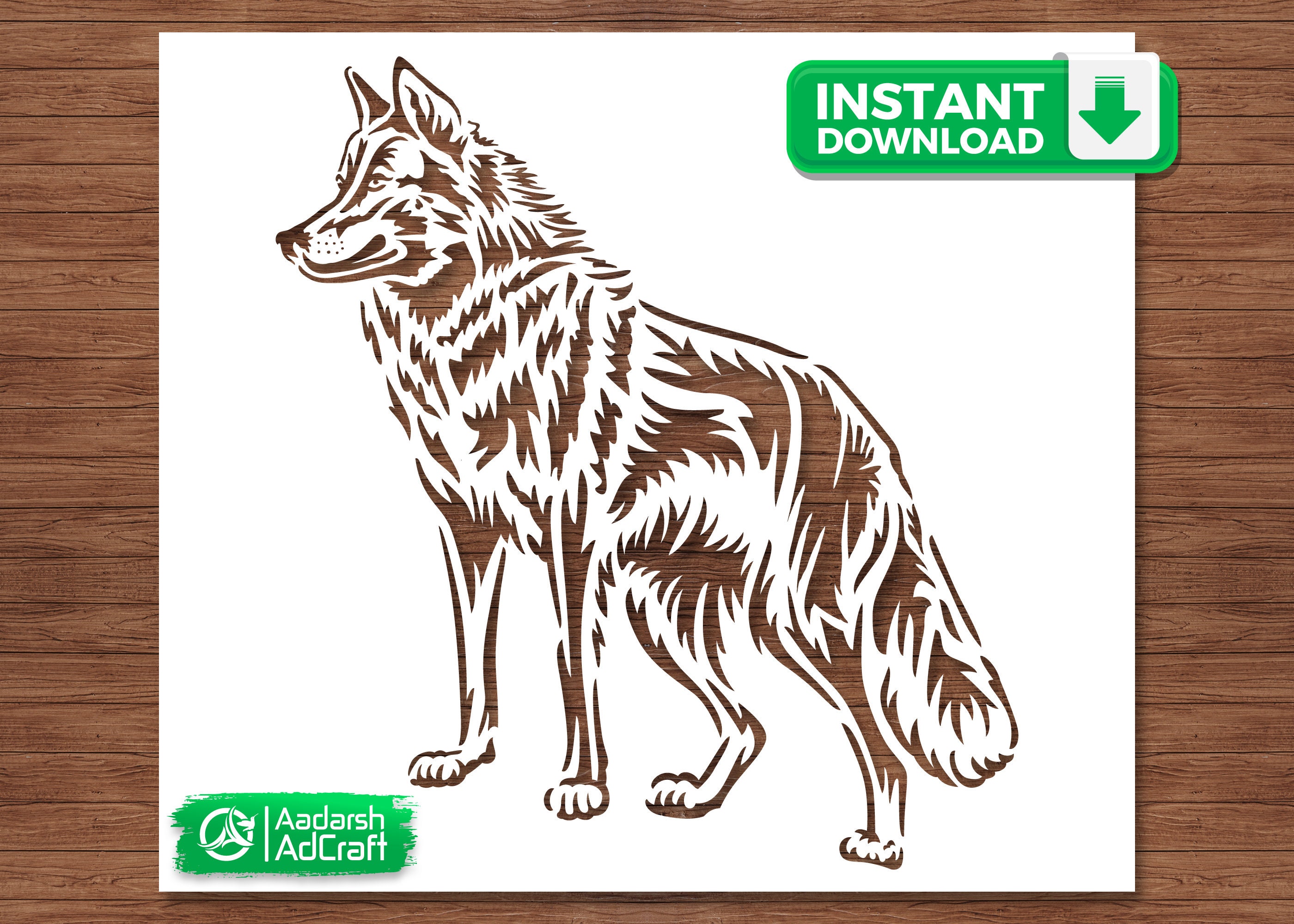 Wolf Full Body Stencil Art Vector SVG Dxf Wolf Stencil - Etsy
