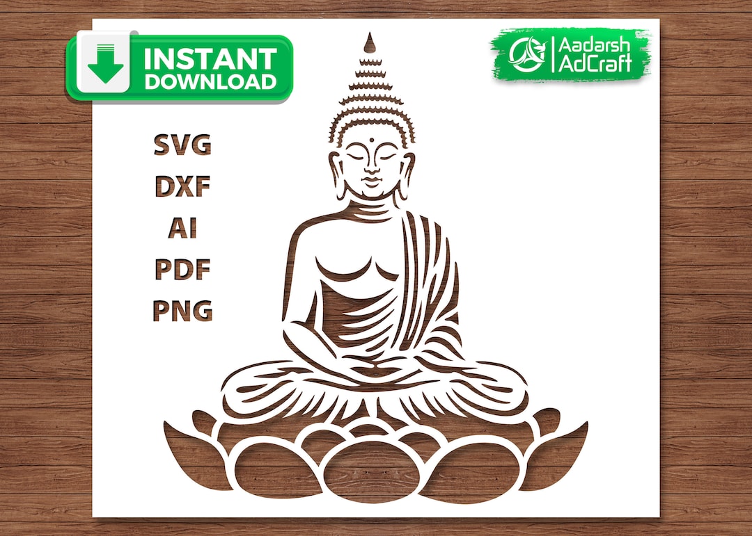 Lord Gautam Buddha Meditation Stencil Art, Buddha Design, DIY Art ...