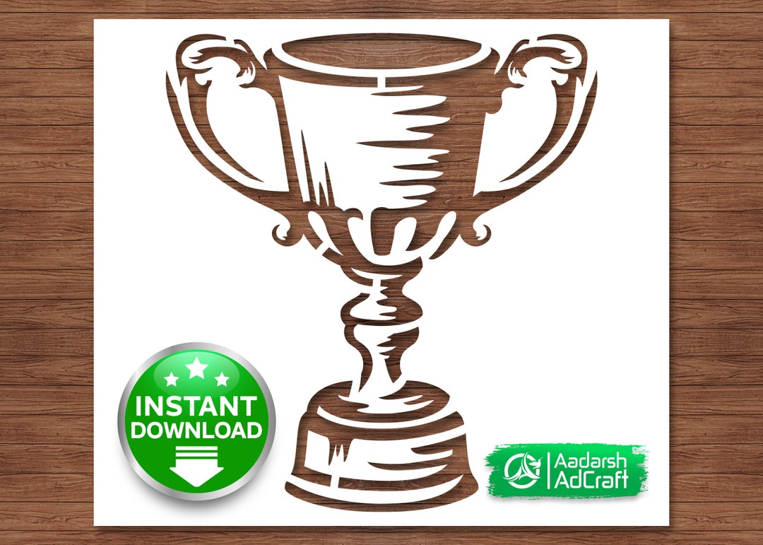 Champion and Winner Trophy Stencil Art, SVG, Dxf, Inspirational Art ...