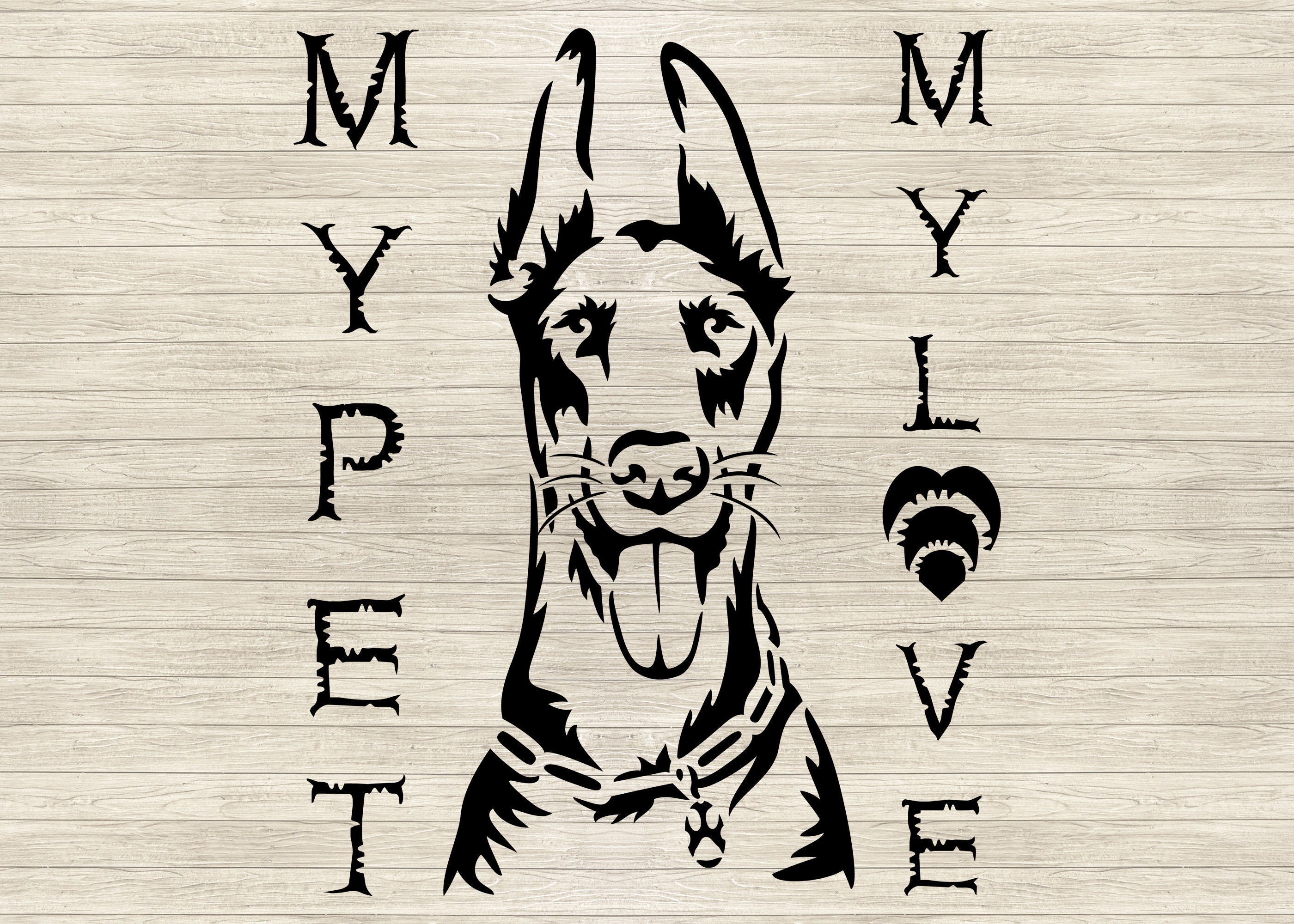 Doberman Dog Face Art Stencil, Dog Face Stencil, Dog Stencil, Pet ...