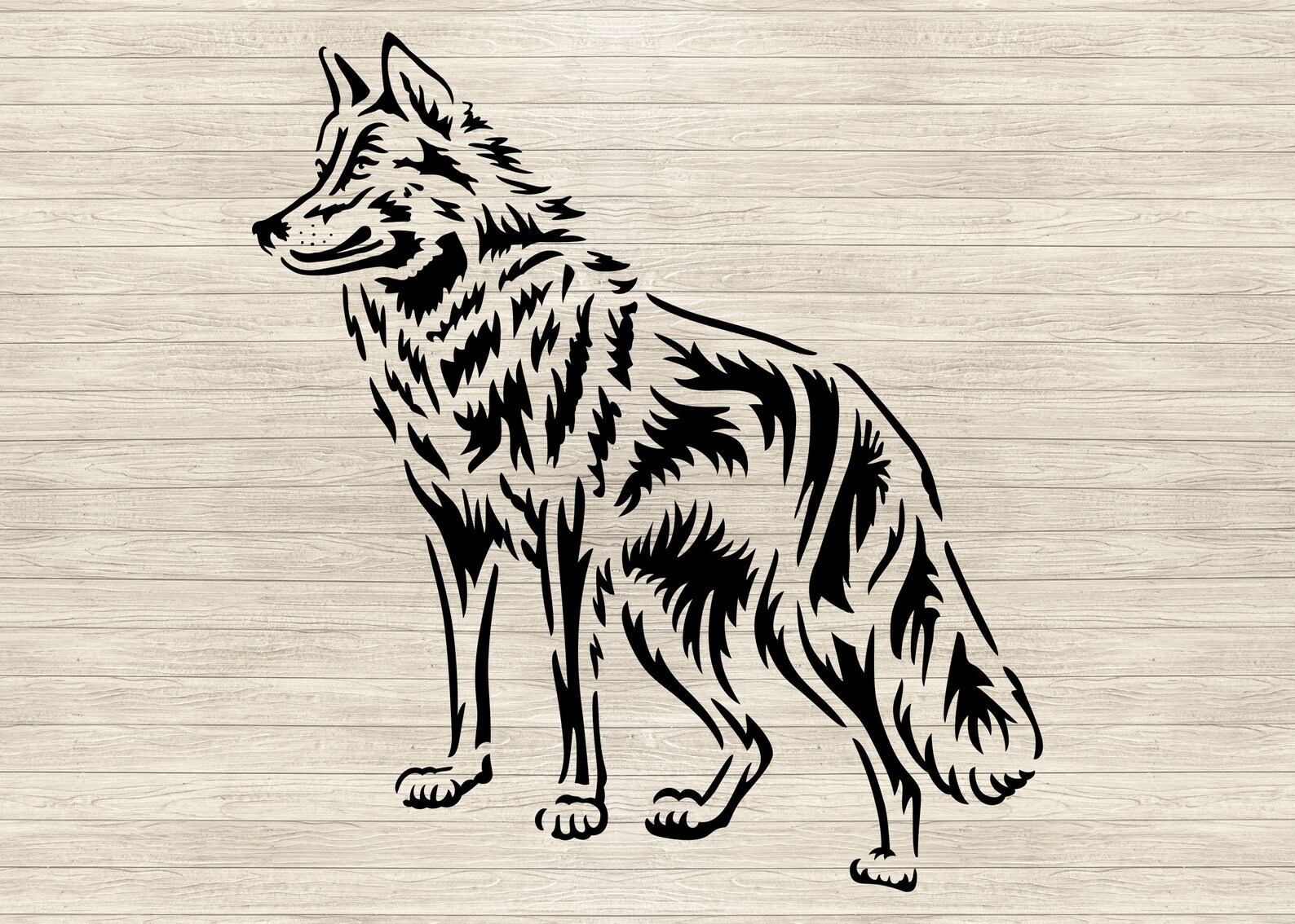 Art au pochoir loup, vectoriel SVG, dxf, pochoir loup, impression de ...