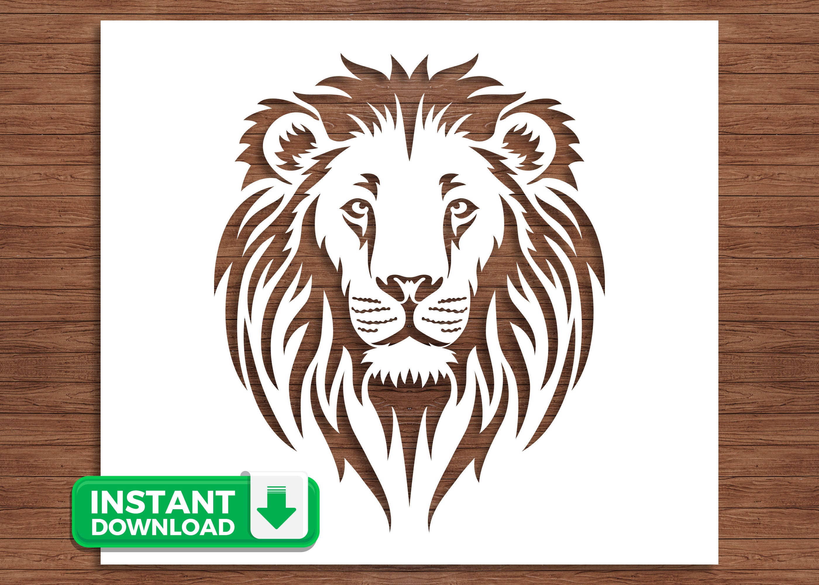 Lion Face Art Stencil, Lion King, Lion Stencil, Animal Wall Décor, Wildlife Art, SVG, Dxf, Wall ...