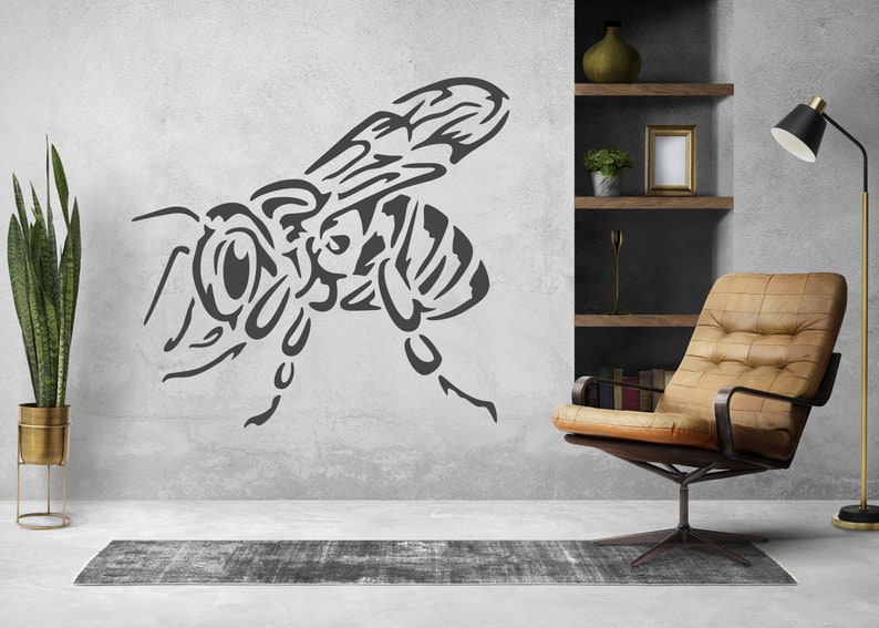 Bee Stencil Art, Vector SVG, Dxf, PNG, Honey Bee Stencil, Bumblebee Art ...