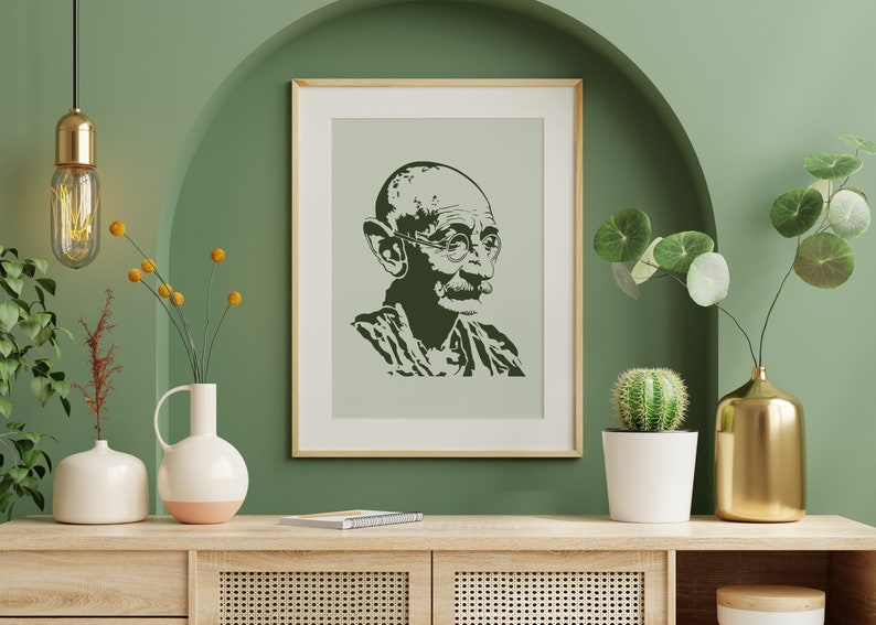 Mahatma Gandhi Face Art Stencil, Gandhi Ji Stencil, Father of Nation ...