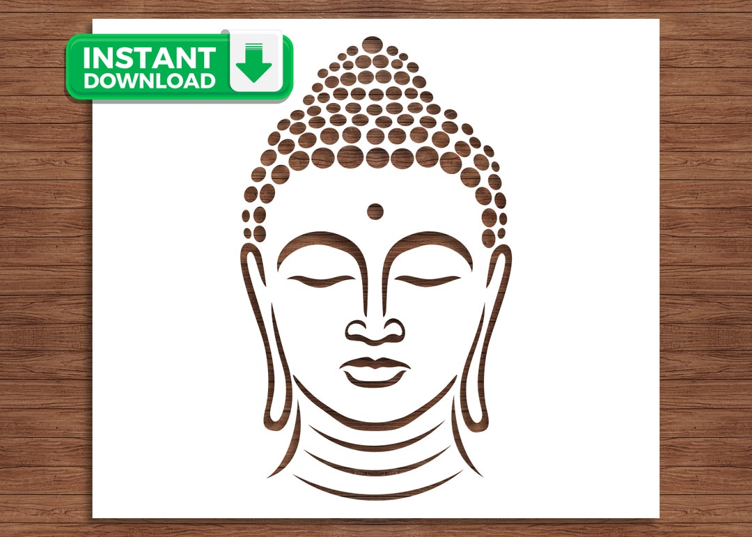 Lord Gautam Buddha Head Art Stencil Design for DIY Art, Pattern and ...