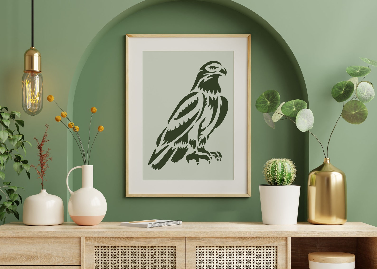 Eagle Falcon Hawk Stencil Art | Bird of Prey SVG, Flying Raptor Wall ...