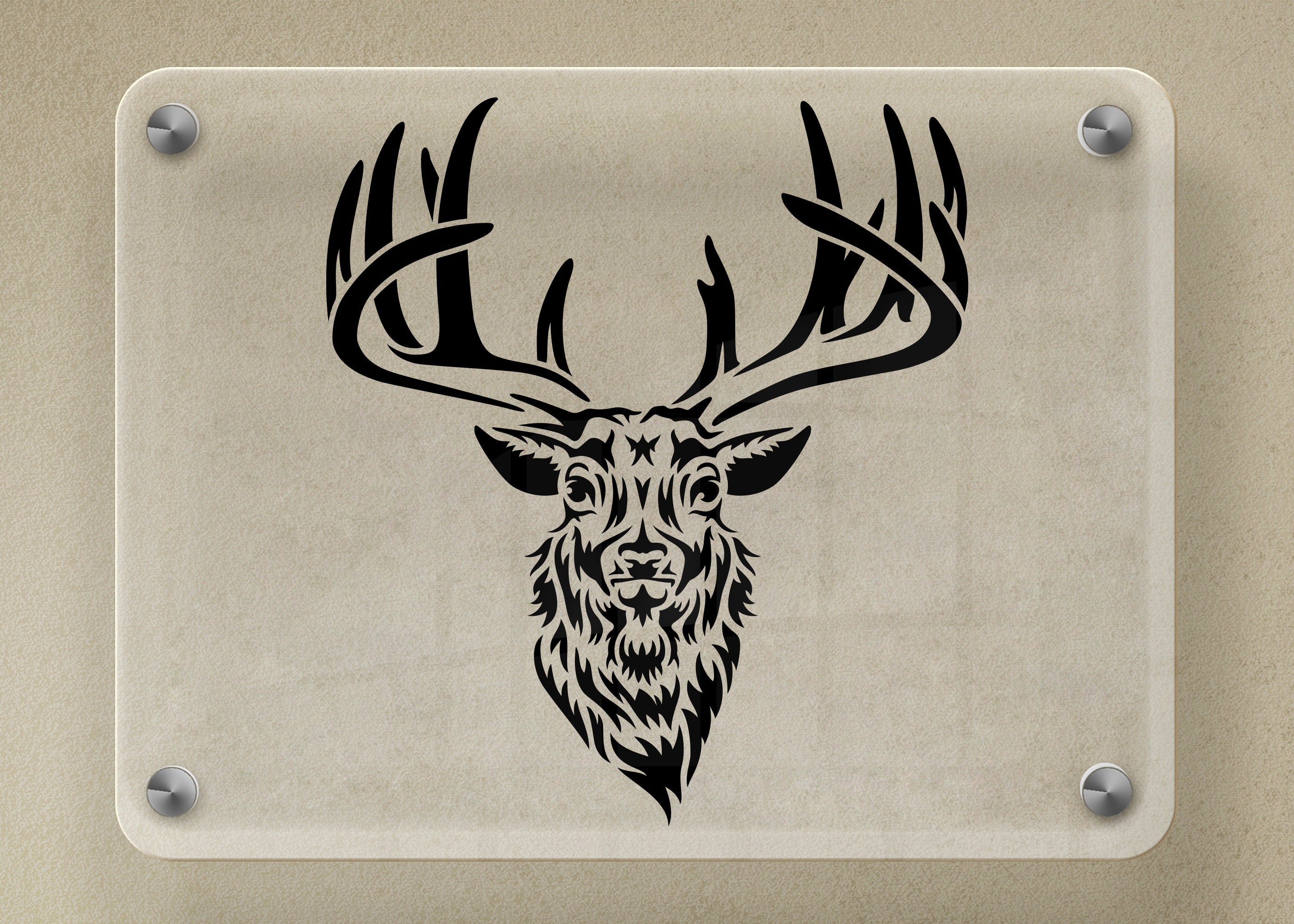 American Elk Head Front Face Stencil, SVG, Dxf, Digital Instant ...