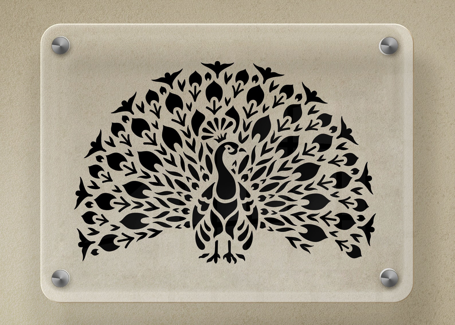 Peacock Dancing Stencil Art, Vector SVG, Dxf, PNG, Butterfly Stencil ...