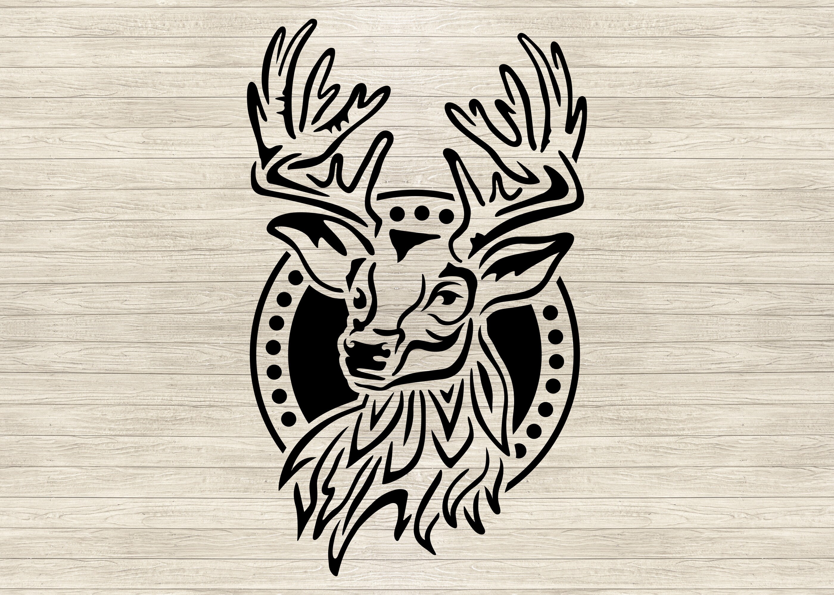 Elk Head Detailed Art Stencil, SVG, Dxf, Digital Instant Download, Elk ...
