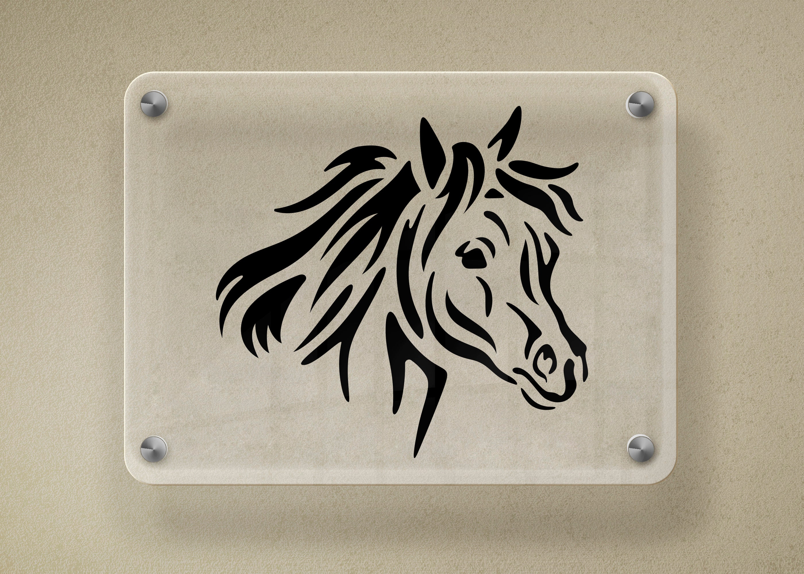 Horse Head Art Stencil Vector SVG Dxf Png Horse Stencil - Etsy
