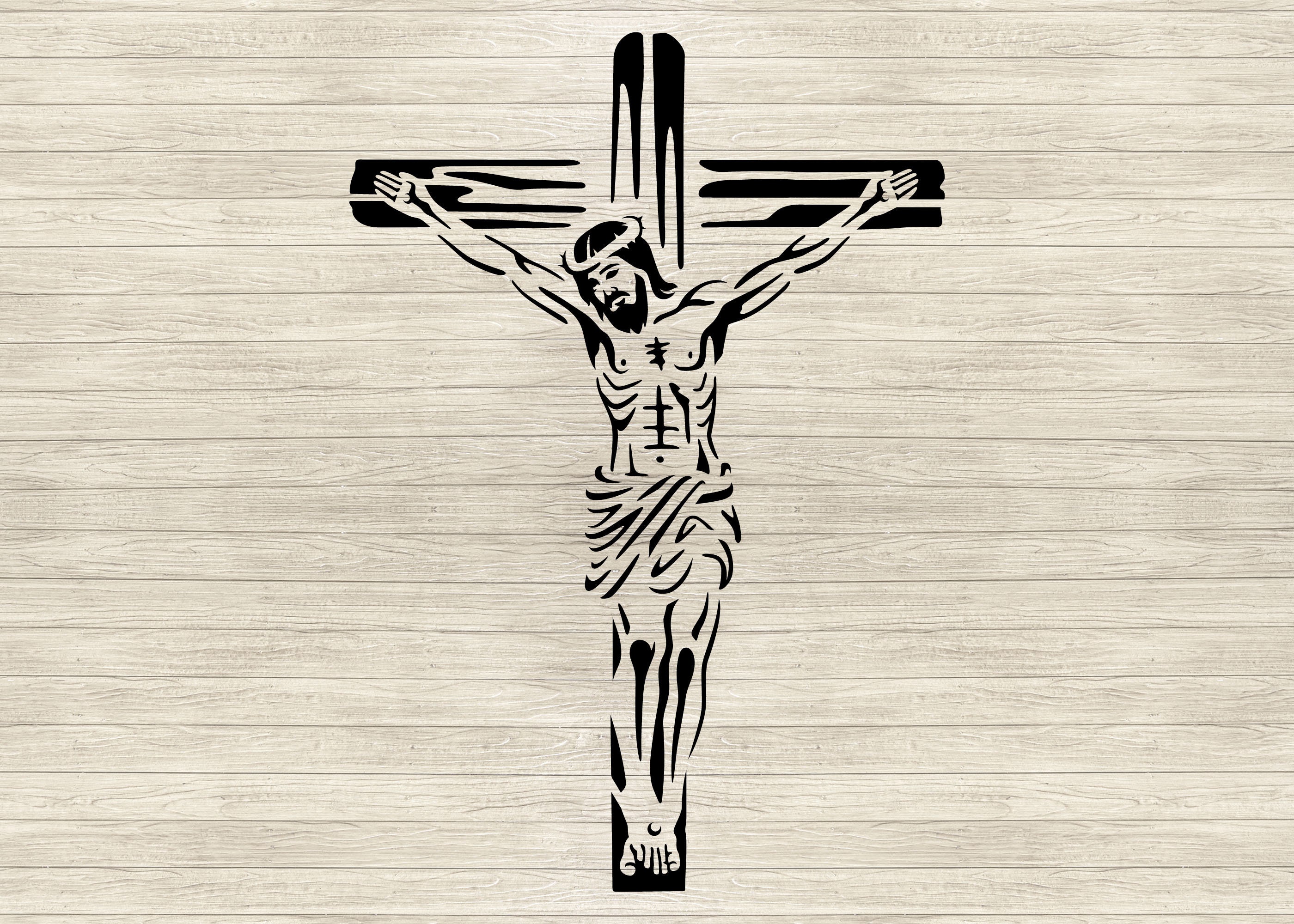 Jesus Crucified Sacred Holy Stencil Art, Vector SVG, Dxf, Stencil Print ...