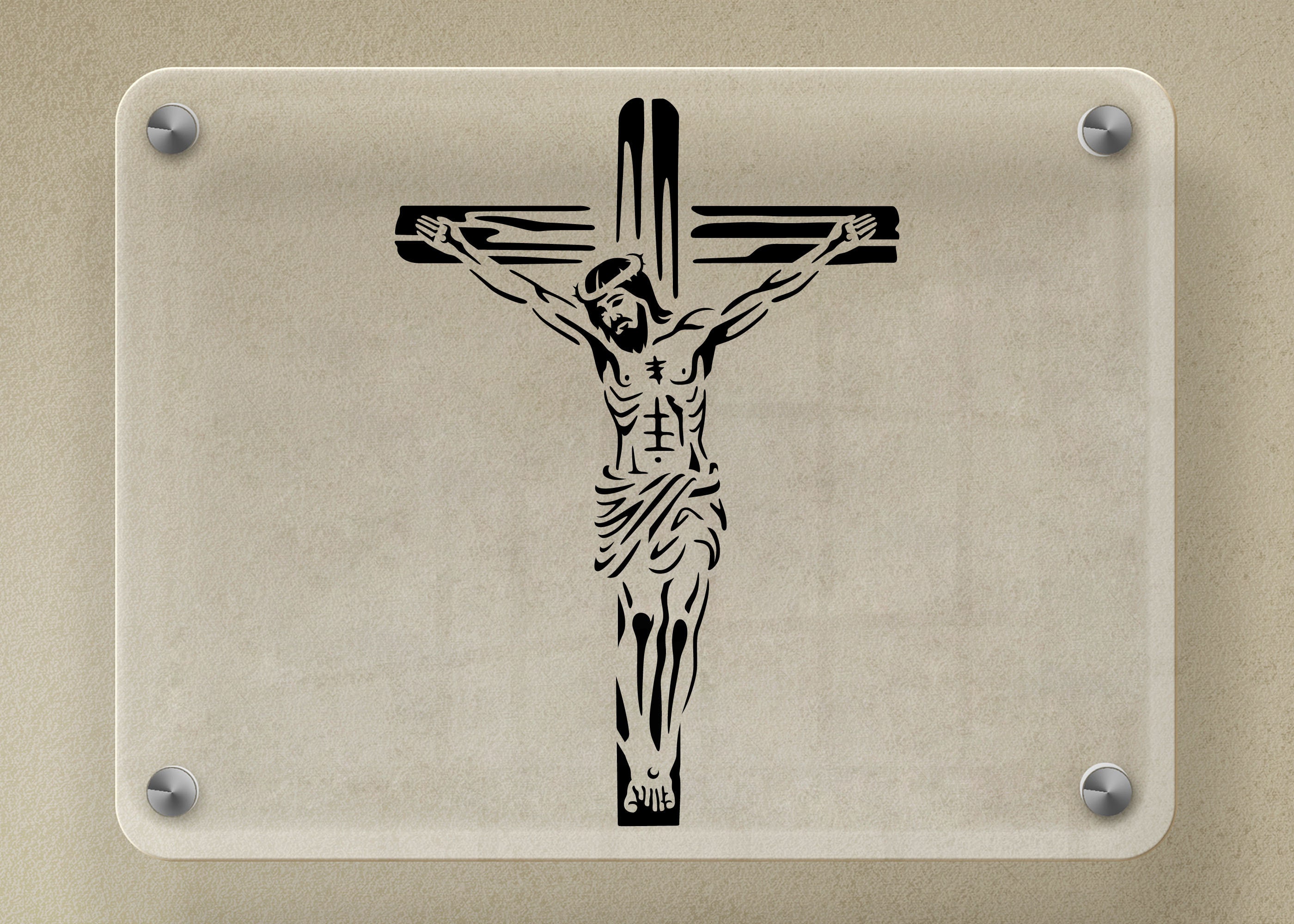 Jesus Crucified Sacred Holy Stencil Art, Vector SVG, Dxf, Stencil Print ...