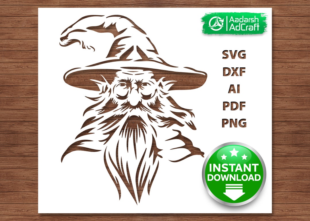 Wizard Magician Art Stencil, Enchanting Wizard, the Magic, Mystic Art ...
