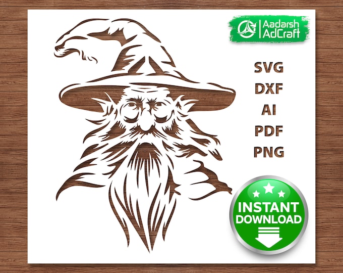 Wizard Wood Carving Stencil | 3D Printed Template for Caricature & Wood ...