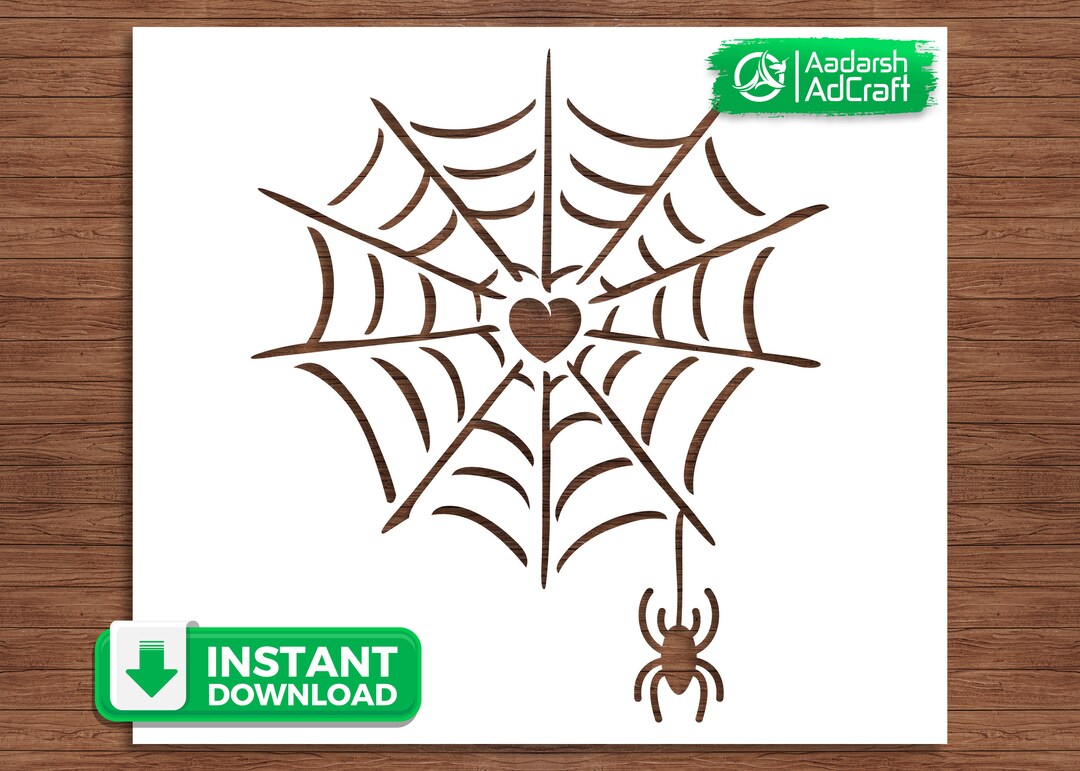 Spiderweb Heart Shape Stencil Art Vector SVG Dxf Cobweb - Etsy