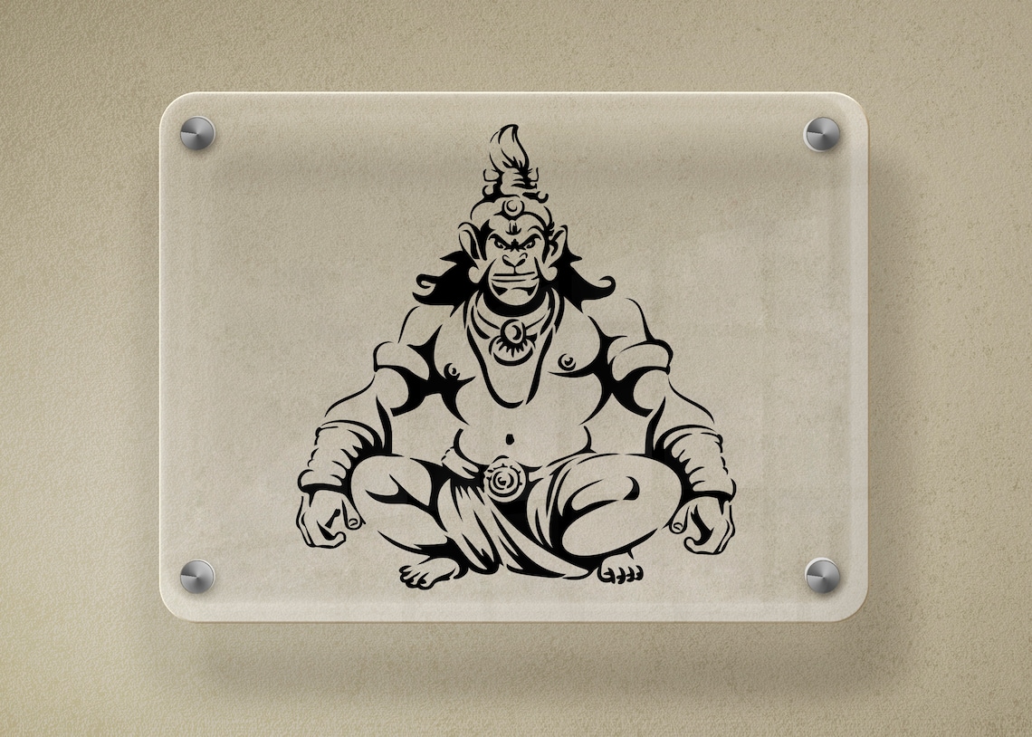 Lord Hanuman Majestic Art Stencil, Hanuman Stencil, Indian Mythology ...