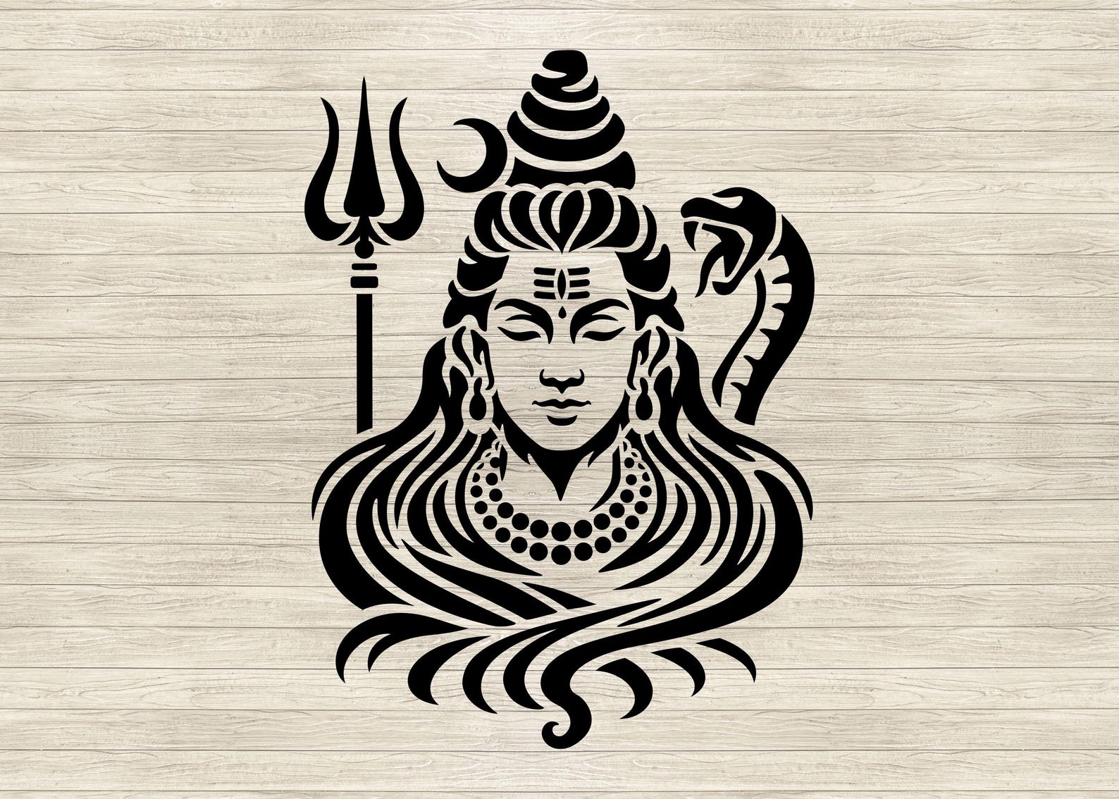 Lord Shiva Stencil | Hindu God SVG Template, Mahashivratri Stencil Art ...