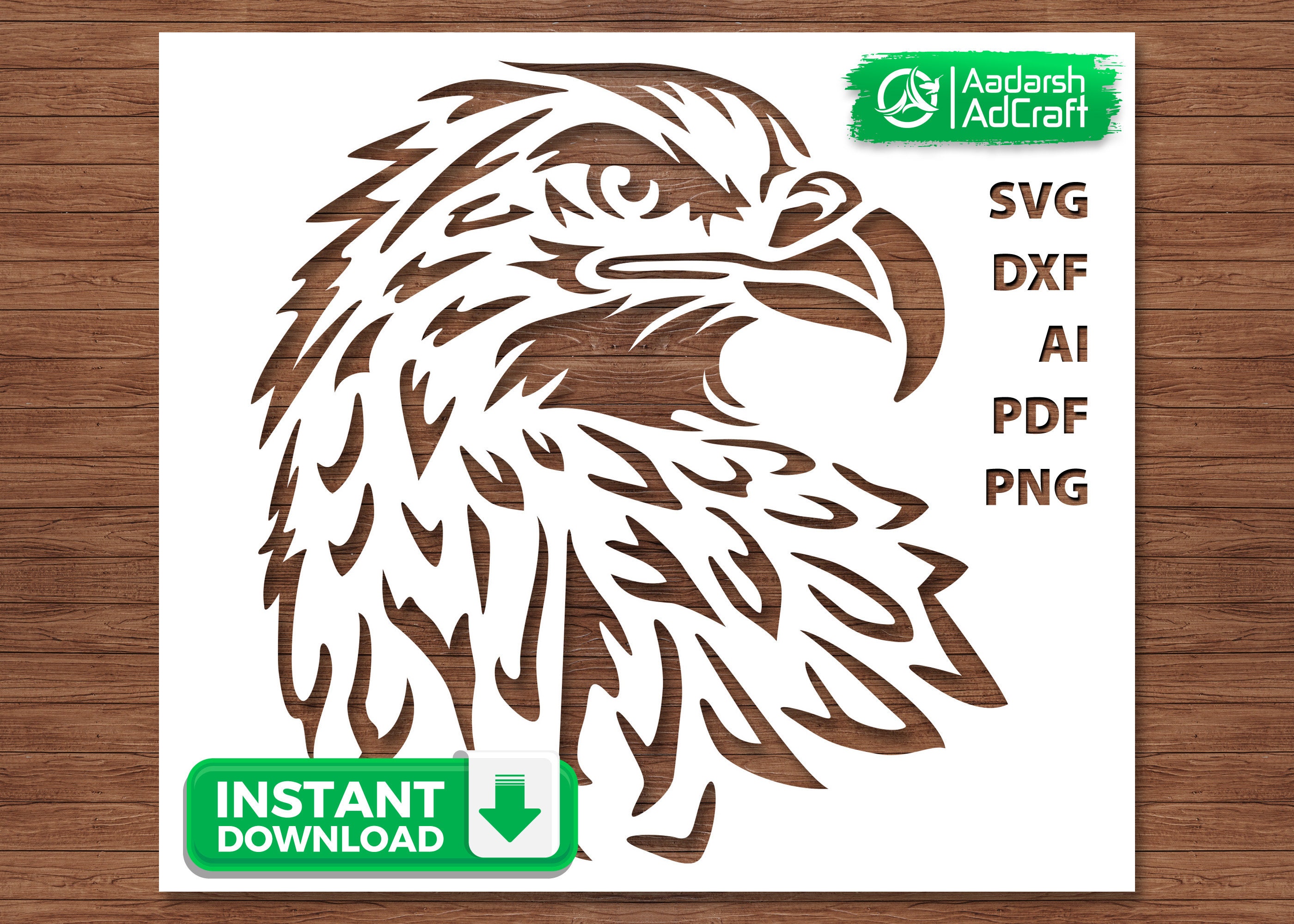 Eagle Hawk Falcon Face Stencil Art, Falcon Design, Eagle Stencil, Hawk ...