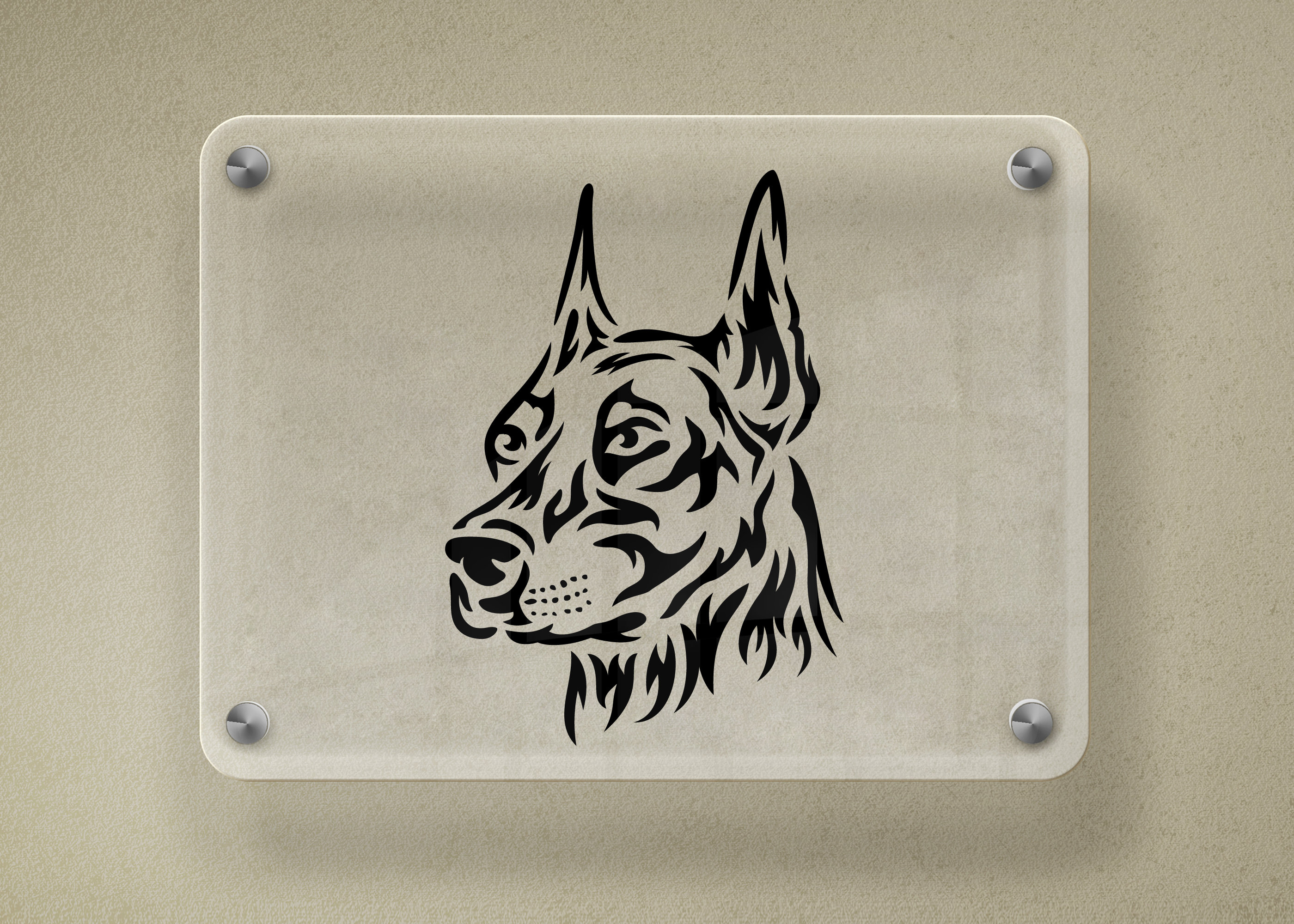 Doberman Pinscher Dog Face Stencil Art SVG DXF Dog Stencil - Etsy