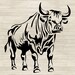 Bull Animal Full Body Art Stencil, Vector Drawing, SVG, Dxf, Cattle ...