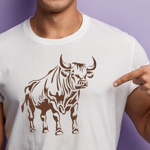Bull Animal Full Body Art Stencil, Vector Drawing, SVG, Dxf, Cattle ...