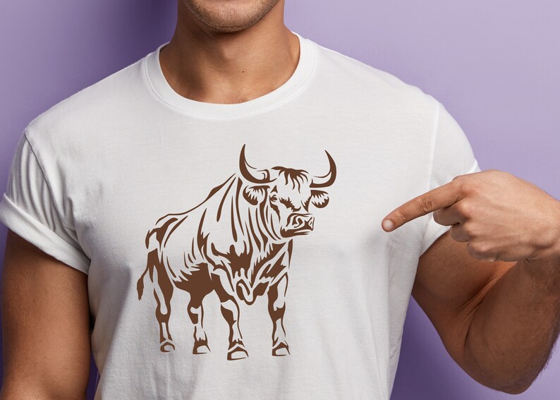 Bull Animal Full Body Art Stencil, Vector Drawing, SVG, Dxf, Cattle ...