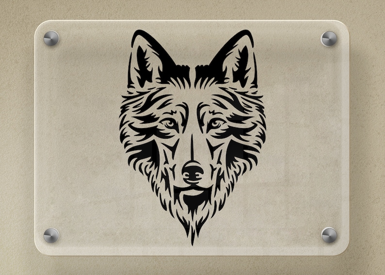 Wolf Front Face Stencil Art Vector SVG Dxf Wolf Stencil - Etsy Canada
