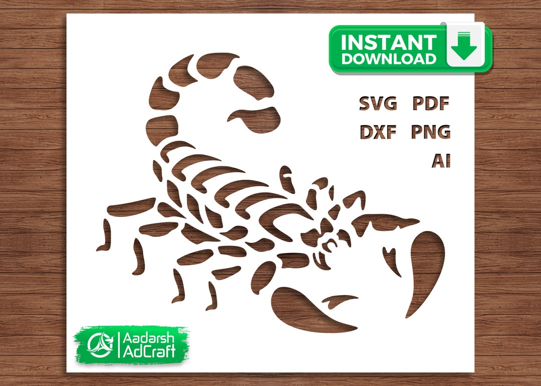 Scorpion Side View Artwork Stencil Art | Deadly Insect SVG, Desert ...