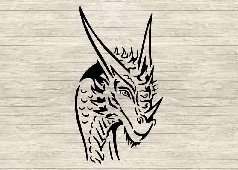 Dragon Face Stencil Art Dragon Printable Stencil SVG Dxf - Etsy