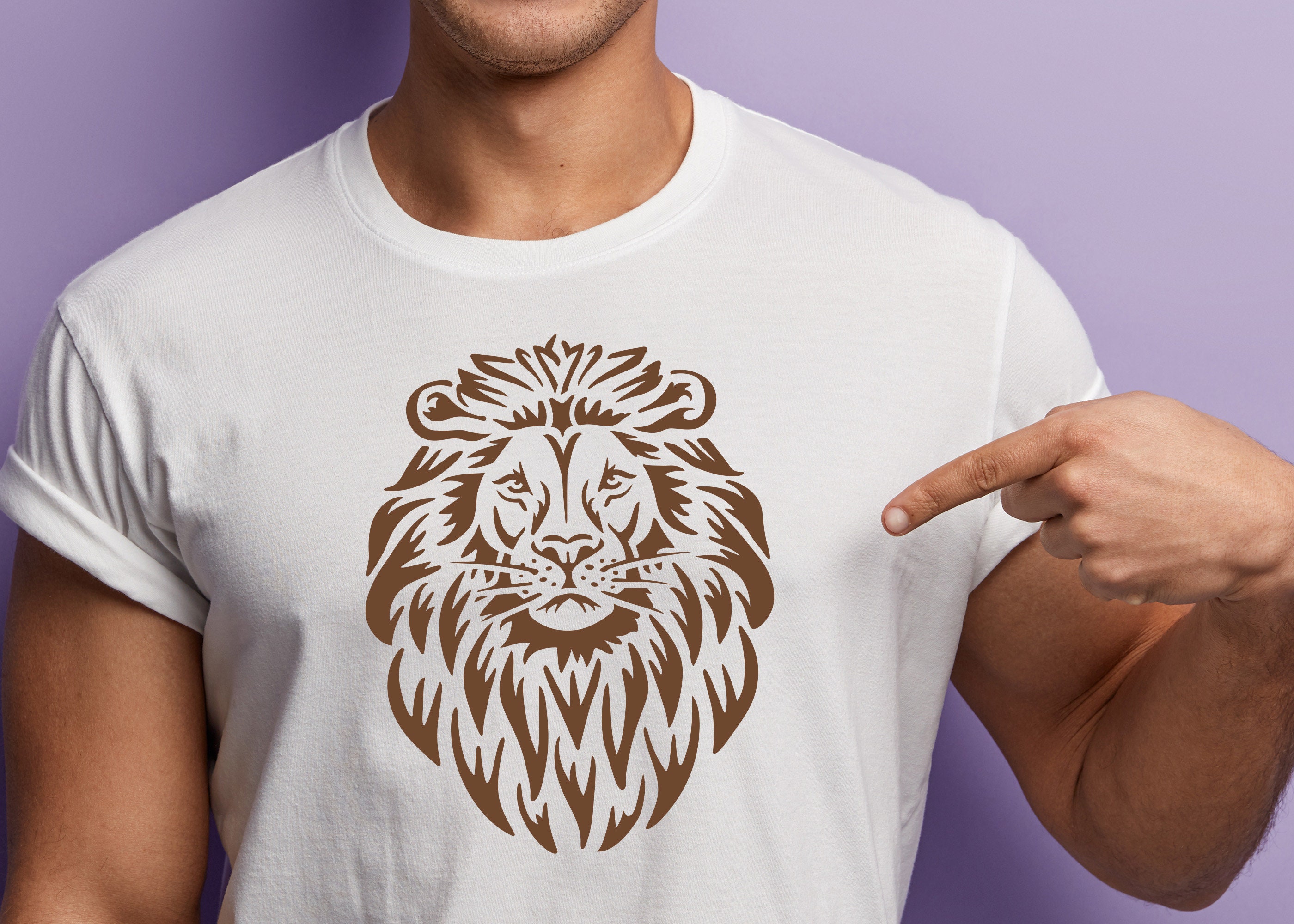 Lion Front Face Design Stencil Art, Lion King, Animal Wall Decor ...