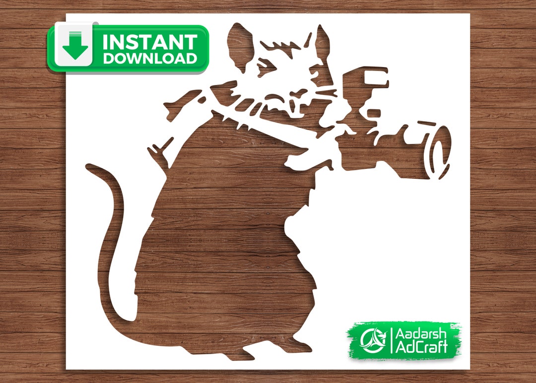 Banksy Camera Rat Art Stencil, Rat With Camera Street Art, Stencil Art ...