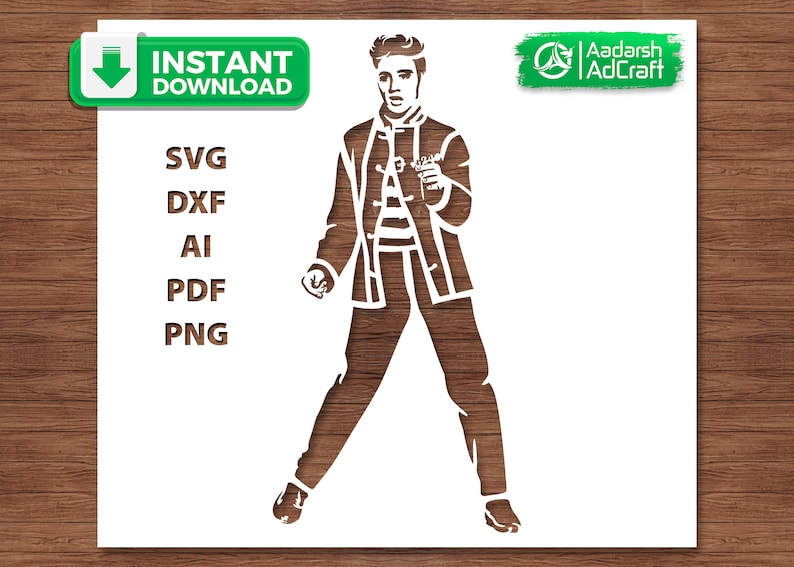 Elvis Presley Stencil | Iconic Rock Legend SVG Template for DIY Wall ...