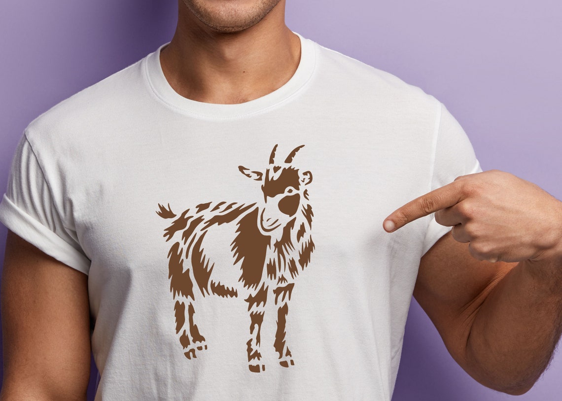Goat Buck Full Body Art Stencil, Vector Drawing, SVG, Dxf, Goat Stencil ...