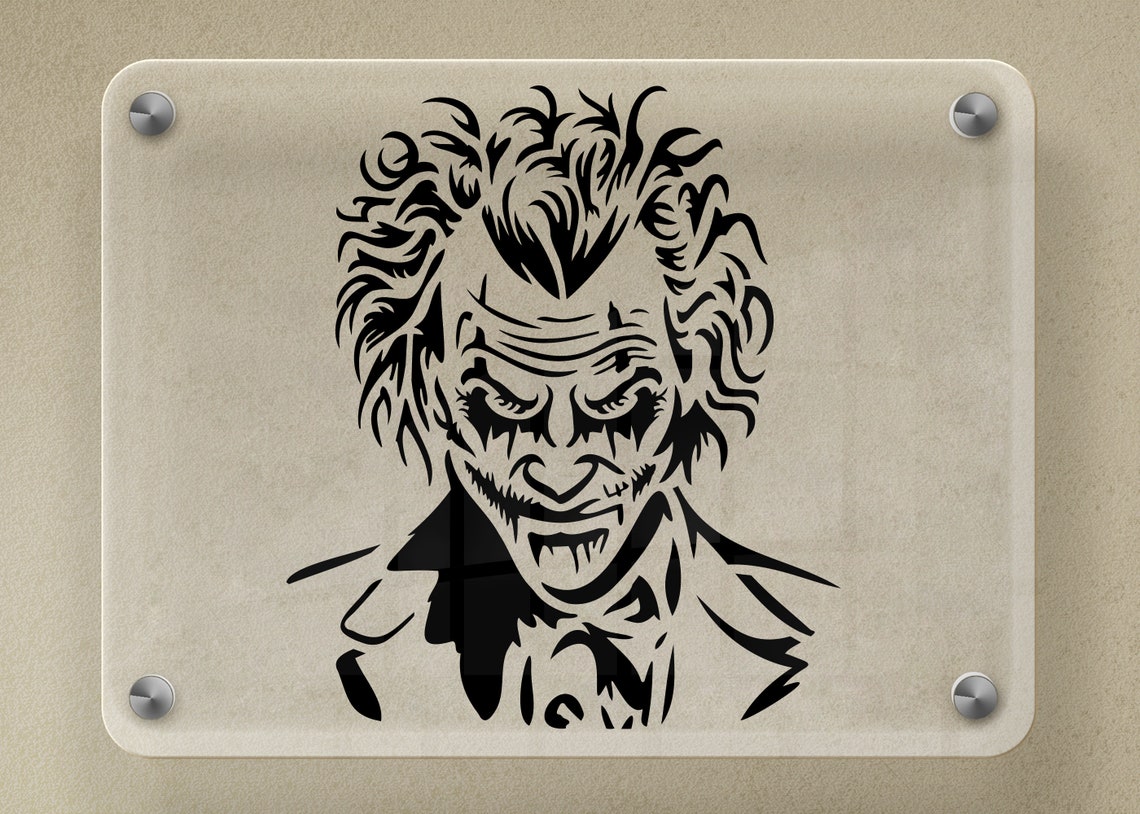 Super Villain Joker Art Stencil, the Joker, Chaos Unleashed, Sinister ...