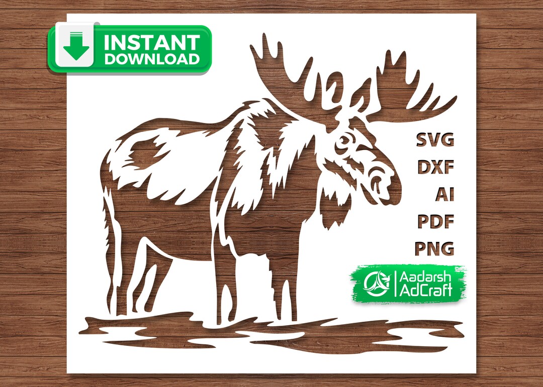 Moose Stencil SVG | Alaska Wildlife Template for Rustic Wall Decor ...