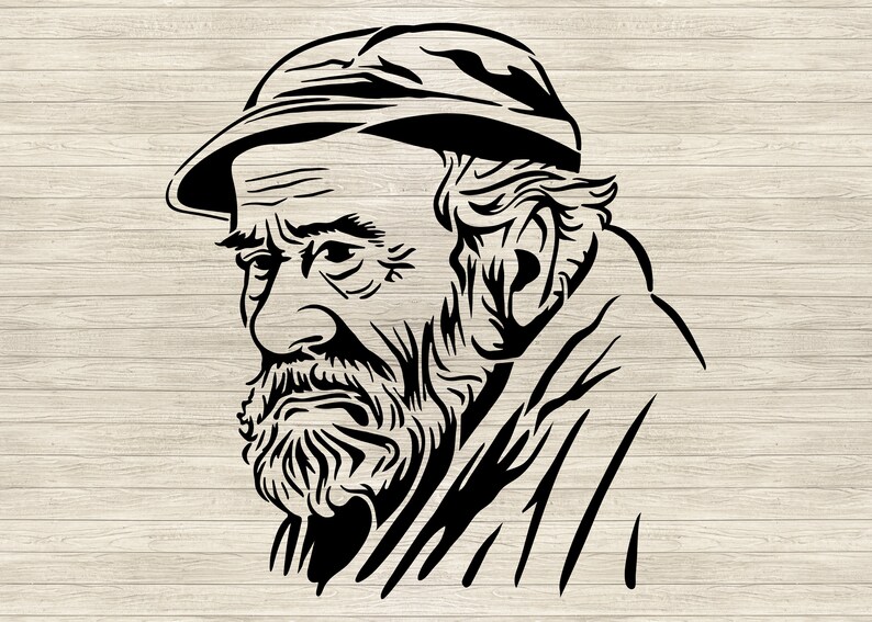 Old Man Thinker Art Stencil Aged Philosopher Wisdom of Ages - Etsy