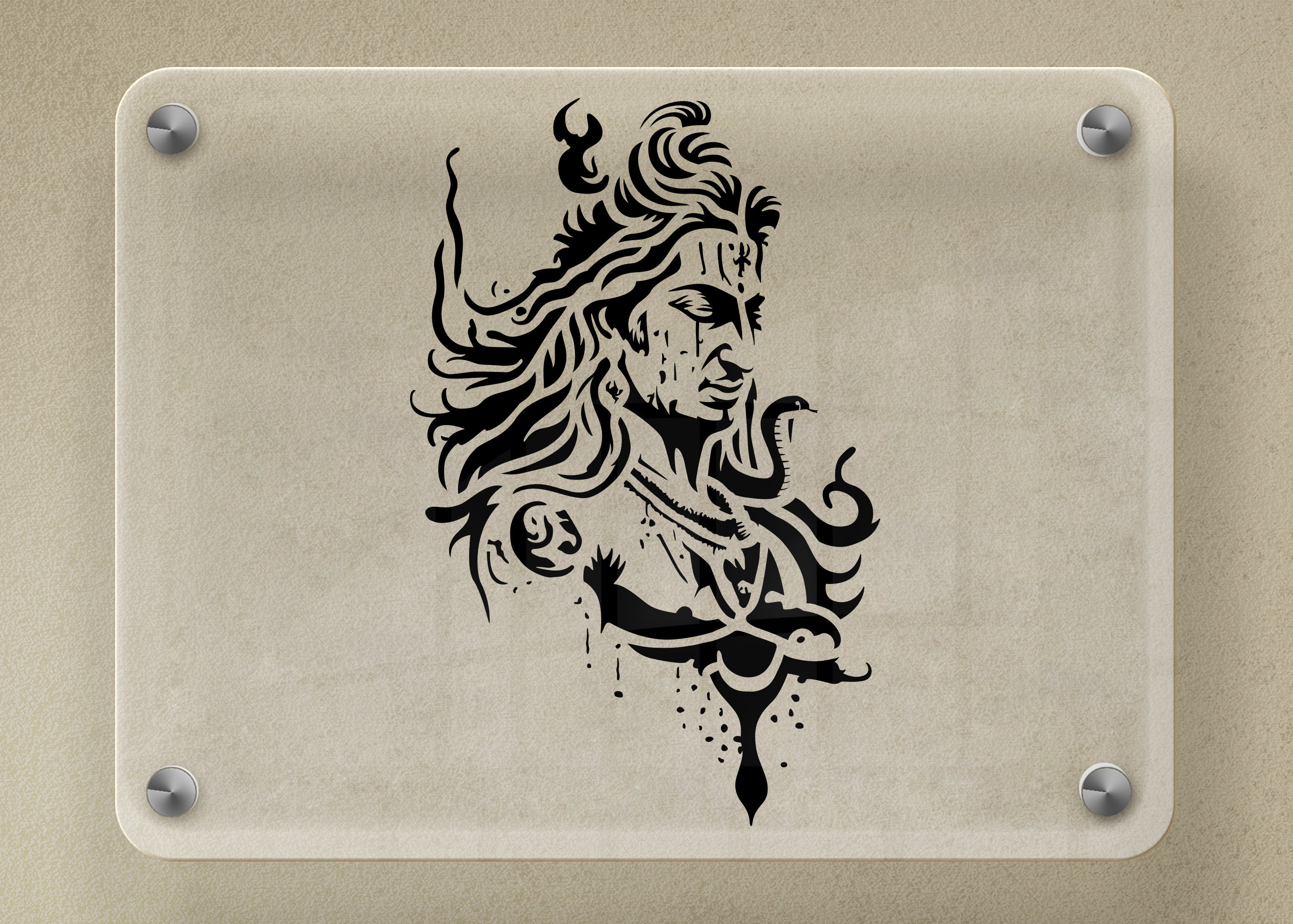 Lord Shiva Mahakal Art Stencil, Shiva Art Stencil, the Destroyer ...