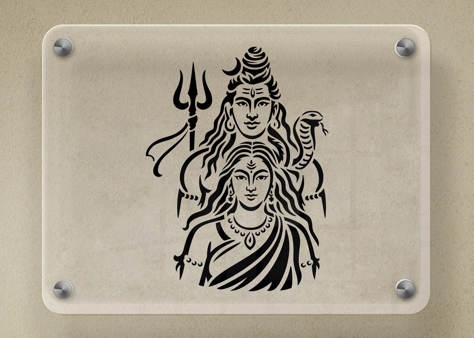 Divine Shiv Shakti Stencil | Hindu God SVG Template, Shiva Parvati ...