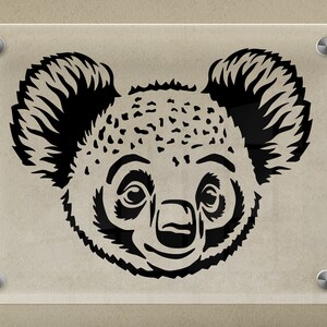 Cute Koala Bear Face Stencil Art, Koala Art, SVG, Dxf, Wildlife Design, Animal Stencil Design ...