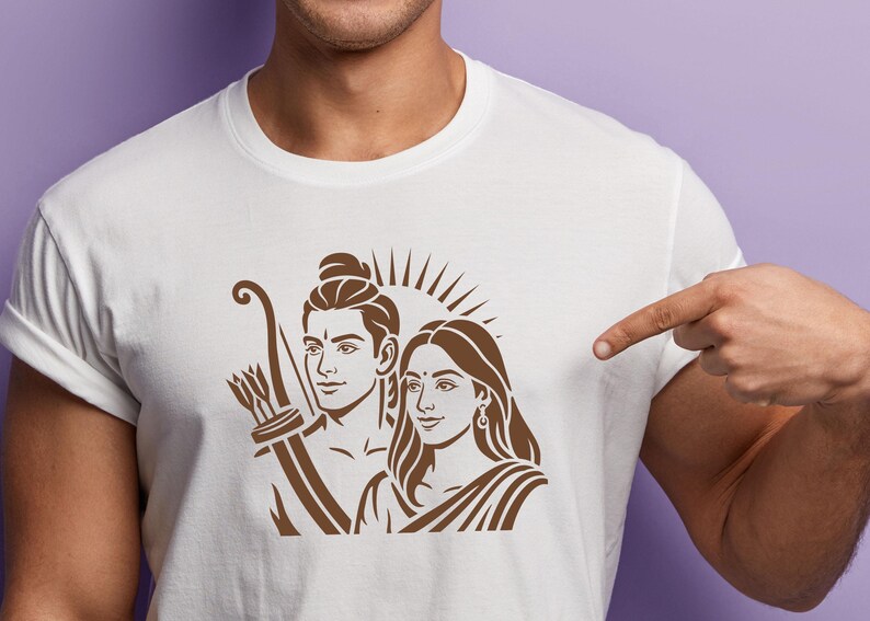 Lord Ram Sita Stencil | Hindu God SVG Template, Ram Navami & Diwali Art ...