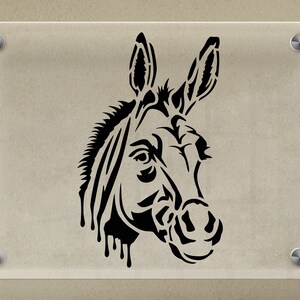 Donkey Jackass Head Stencil Design, Vector Drawing, SVG, Dxf, Jackass ...