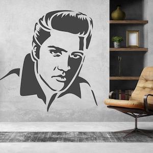 Elvis Presley Face Stencil Art, Elvis Presley Stencil, Pop Icon, SVG ...