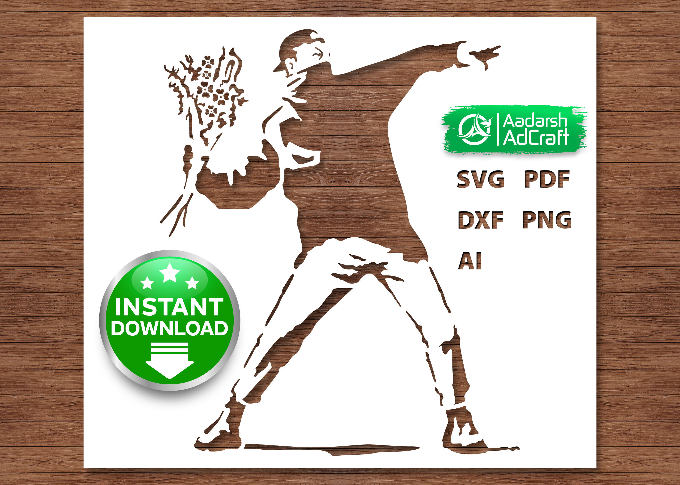 Banksy Rage Flower Bomber Stencil Art, Unique Protest Inspired Street ...