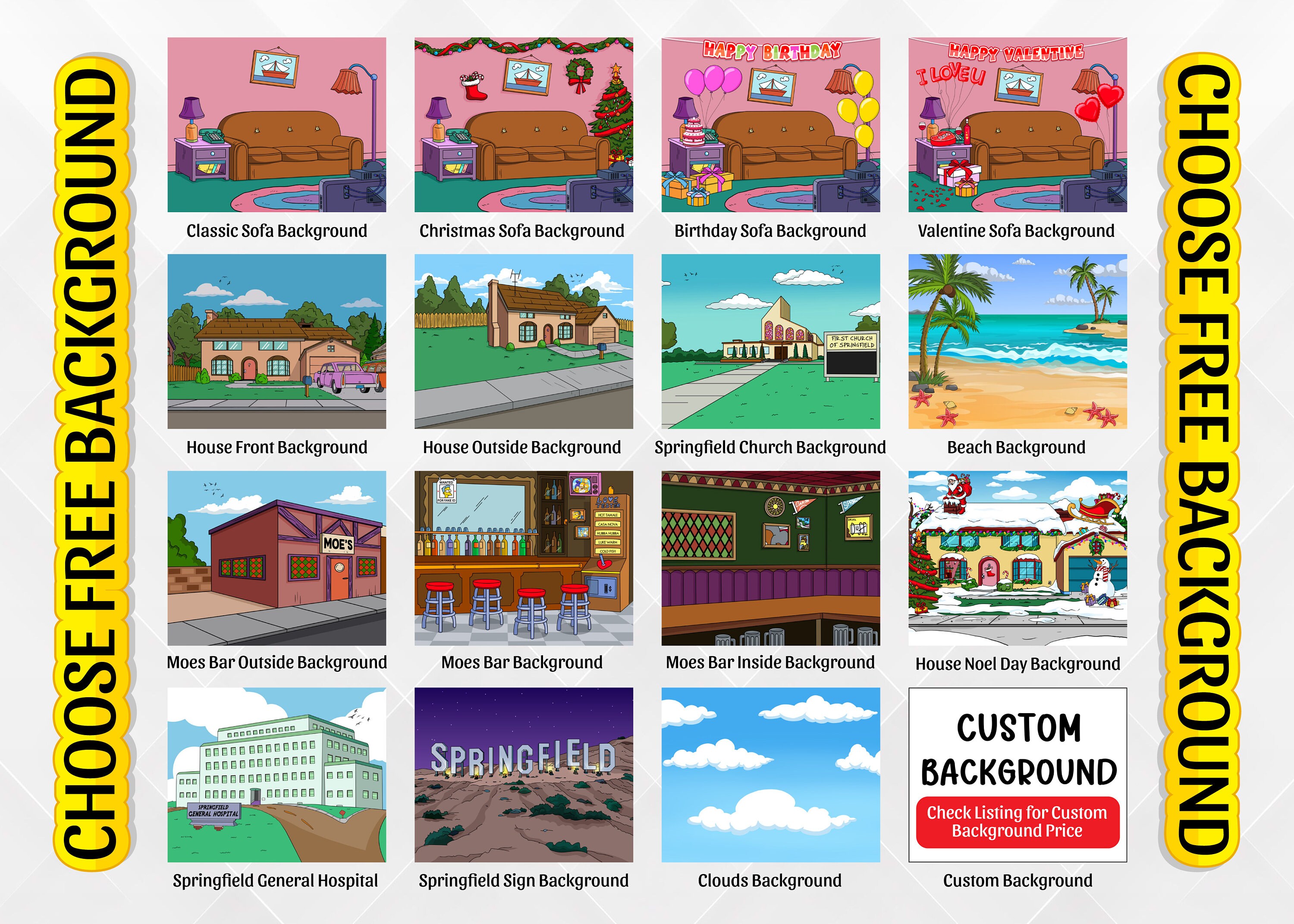 Custom Simpson Yellow Character Couple With Father Portrait on ...