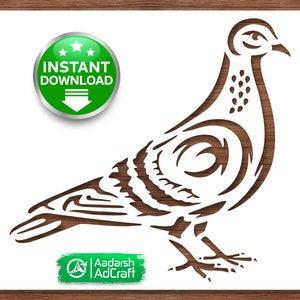 Pigeon Bird Stencil Art, Vector SVG, Dxf, Pigeon Art, Dove Bird Art ...