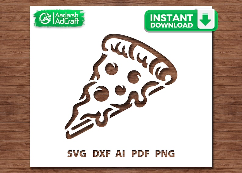 Pizza Slice Stencil SVG, Fast Food Template for DIY Wall Art, Kitchen ...
