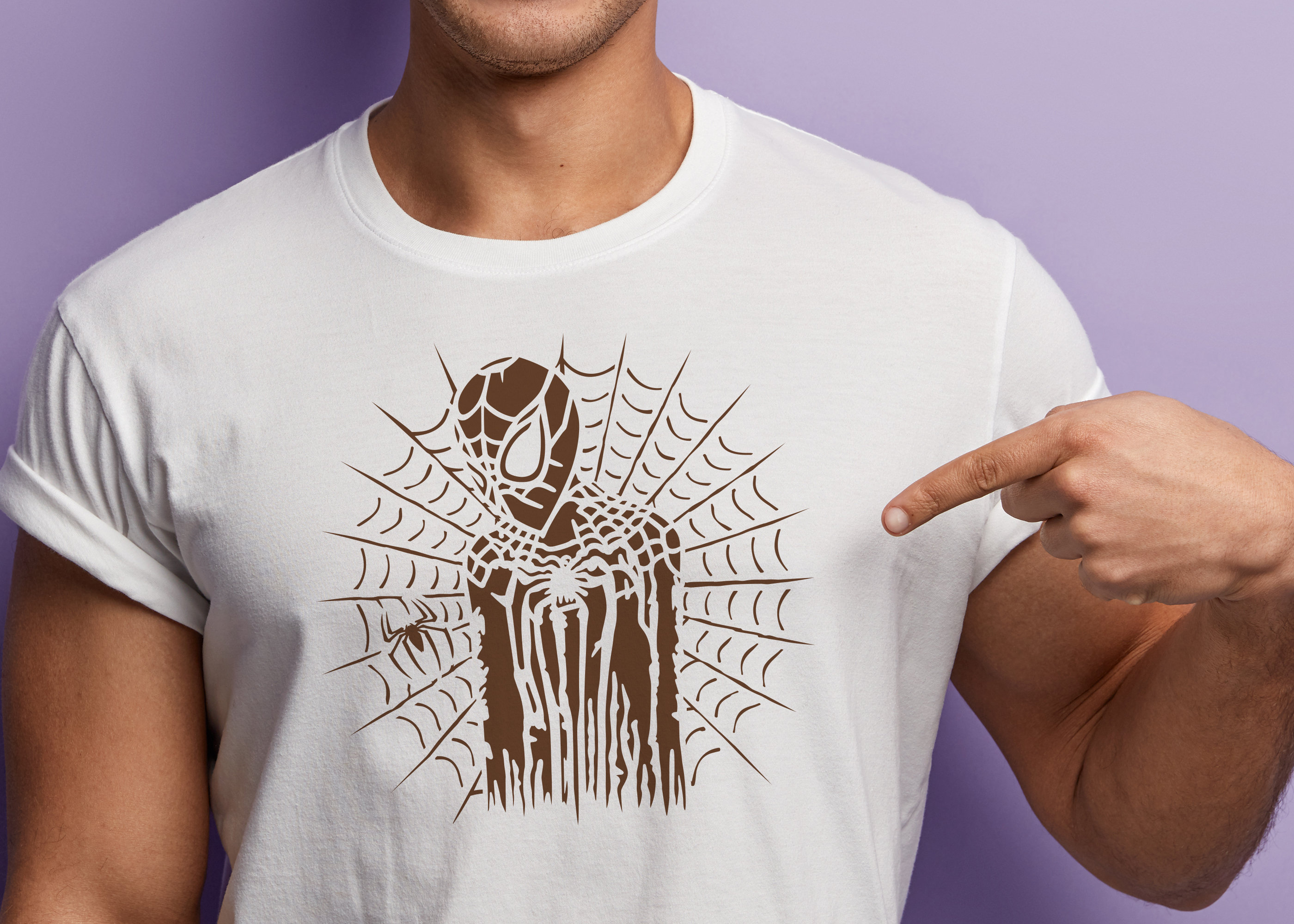 Superhero Stencil Art With Spider Suit Vector SVG Dxf - Etsy