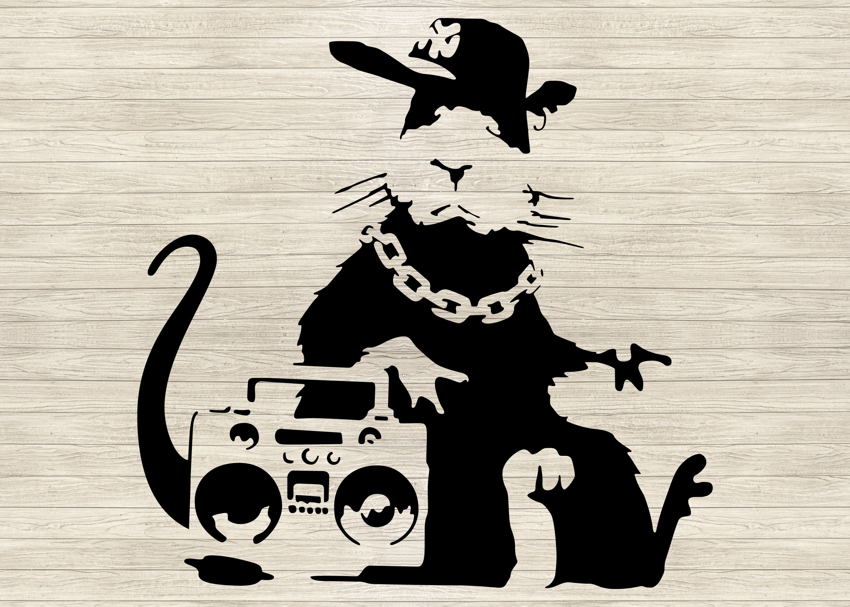 Banksy Rat Mouse Art Stencil, Hip Hop Mouse Street Design, SVG, Wall ...