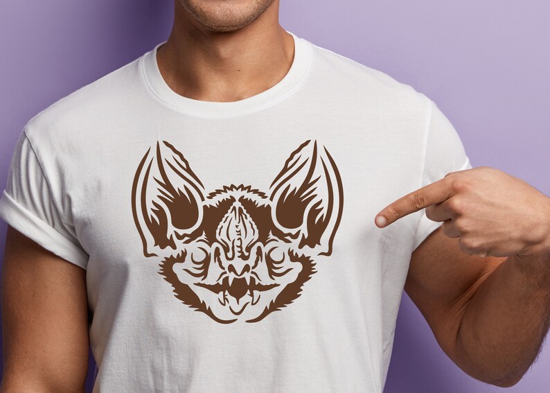 Bat Face Stencil | Halloween Horror SVG, Scary Animal Template, Spooky ...