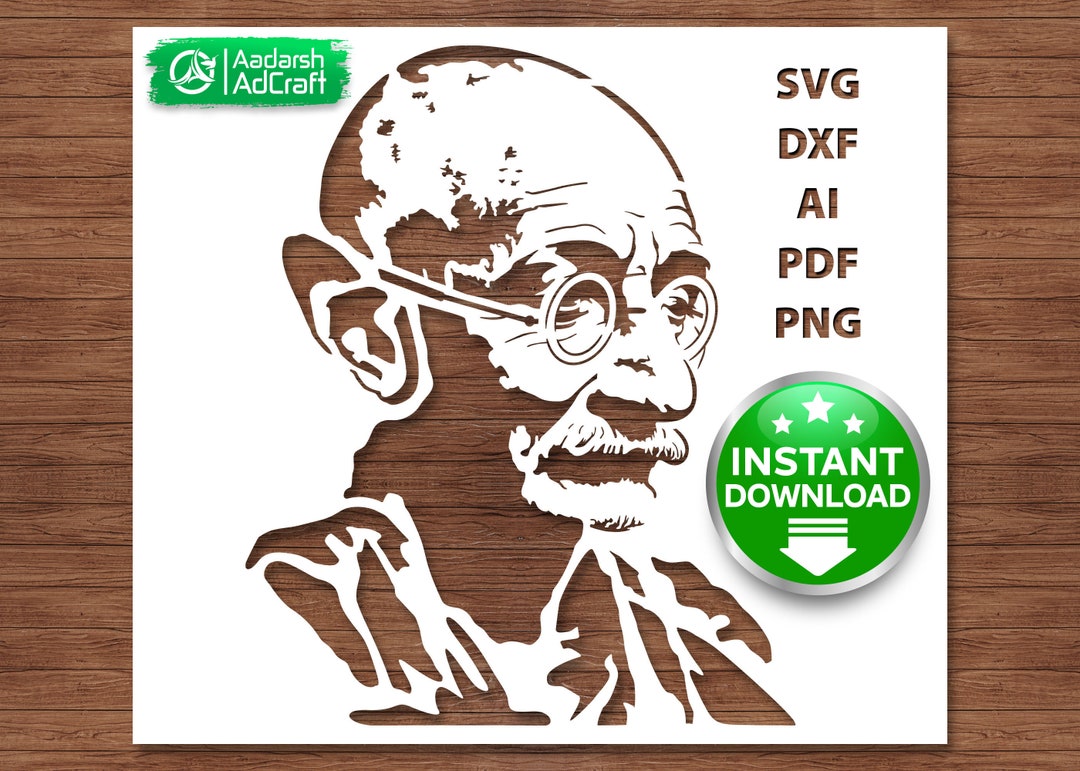 Mahatma Gandhi Face Art Stencil, Gandhi Ji Stencil, Father of Nation ...